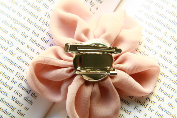 Black Organza Flower Hair Clip And Brooch on Luulla